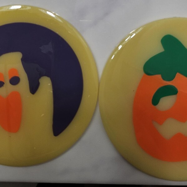 Pumpkin and Ghost Cookie Halloween Resin Coasters - Etsy