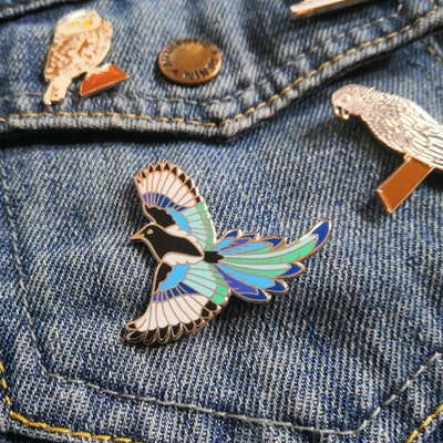 Hard Enamel Pin Magpie British Bird Gold Plated Lapel Pin - Etsy