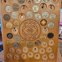 AA Medallion Holder Plaque, 25 Coin Display, Bill Wilson & Dr. Bob ...