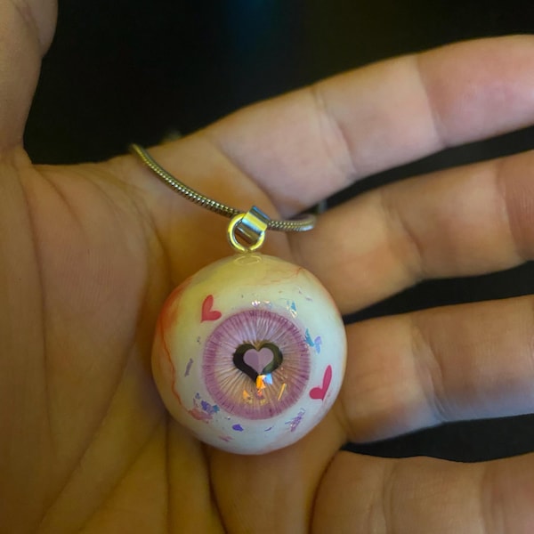 Handcrafted Resin Eyeball Jewelry, Sweet Eyeball Pendant, Gothic Charm ...