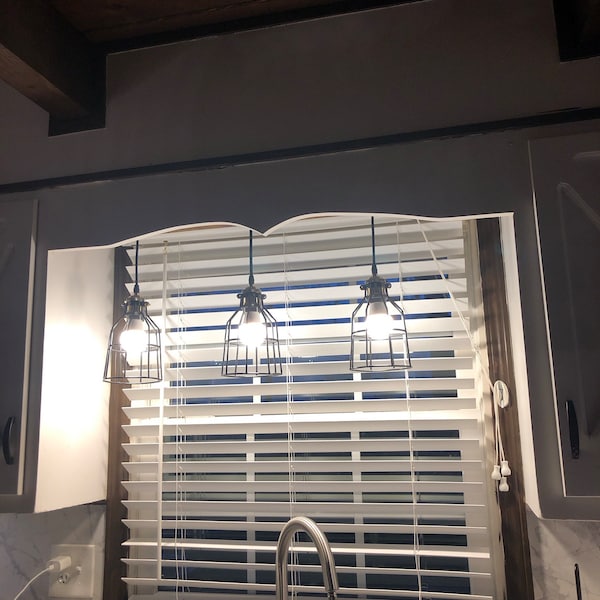 Rustic Farmhouse Light for Country Kitchen Decor, Wooden Beam Ceiling ...