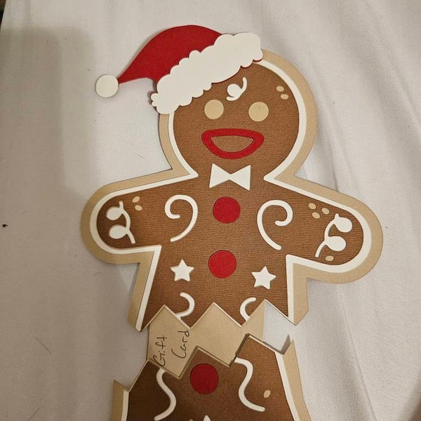 Gingerbread Man Gift Card Holder Svg, Gingerbread Man Cut File Svg ...