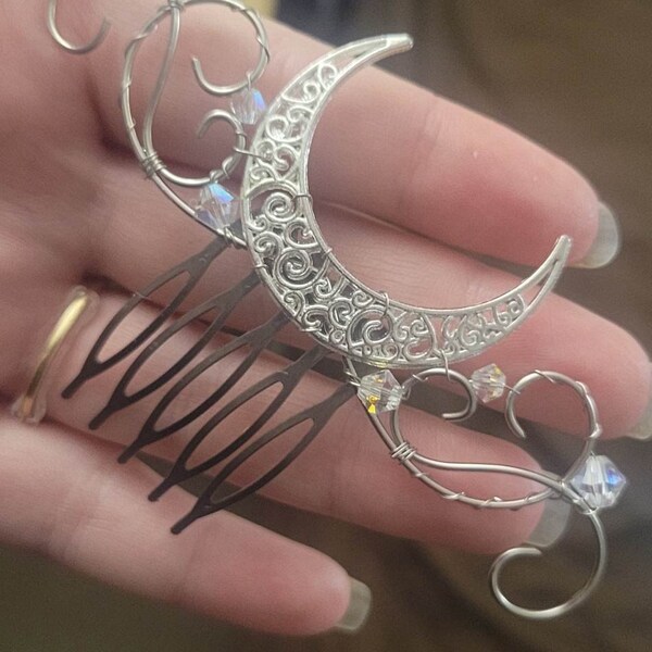 Red Crystal Forehead Tiara - Ruby Jewel Circlet - Elfin Crown - Fantasy ...