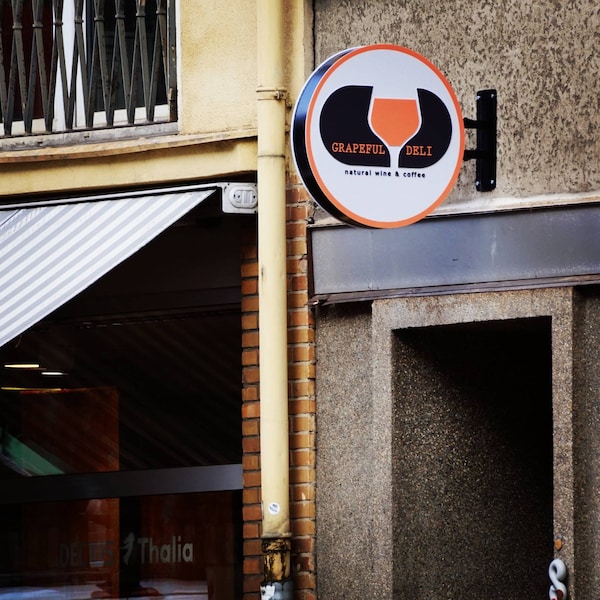 Round Light Box Store Front Sign, Double Sided Projecting Light Box ...
