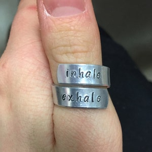 Yoga Wrap Ring - Inhale Exhale Ring With Lotus - Etsy