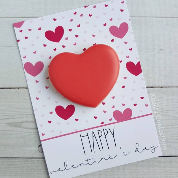 Printable Mini Cookie Card - 3.5" X 5" Happy Valentine's Day Pink ...
