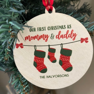 First Christmas as Parents Personalized Ornament, Custom Parents ...