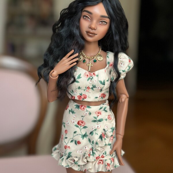 1/4 BJD Dress Minifee MSD Lavender Pleated Skirt Dress for MSD Outfit ...