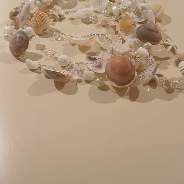 Mermaid Crown, Seashells Tiara, Wedding Shells Headpiece, White Beach ...