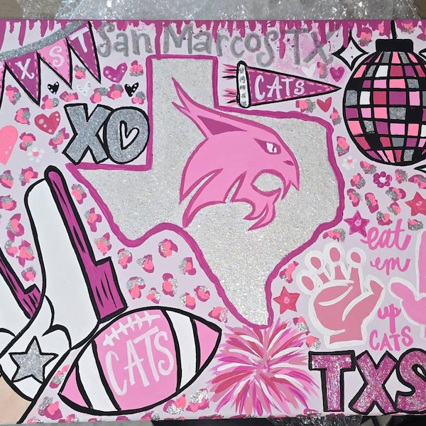Custom College Art Texas State University - Etsy