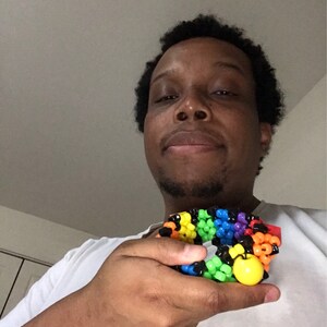 2D DNA Rainbow Kandi Cuff Bracelet in Black or White. Perfect - Etsy