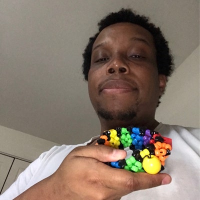 2D DNA Rainbow Kandi Cuff Bracelet in Black or White. Perfect - Etsy