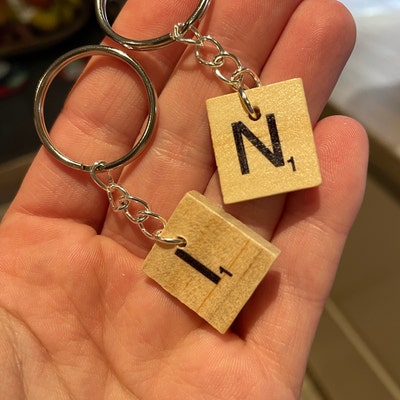 Wooden Initial Keyrings - Etsy