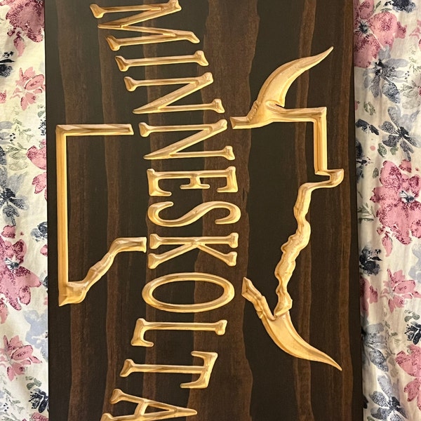Minnesota Sota Sign - Carved Wooden Sign - Lake House Sign - Minnesota ...