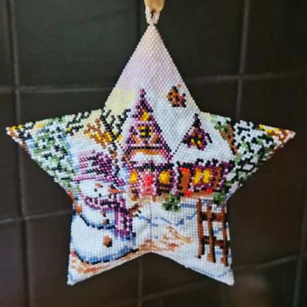Bumble Bee 3D Peyote Star Pattern PDF Bee Honey and Flowers Beaded Star ...