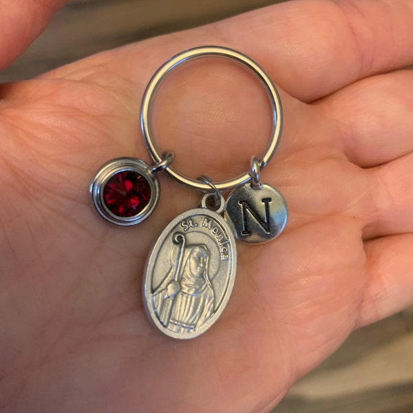 Choose Your Catholic Saint Keychain - Personalized Letter - Crystal ...