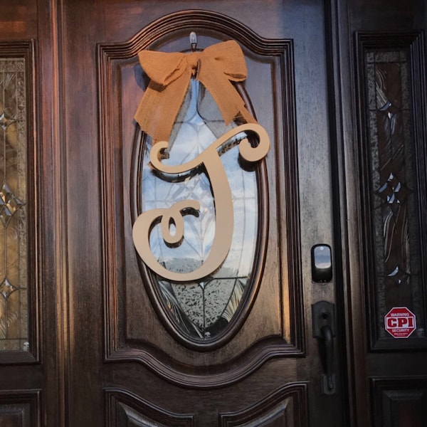 Wooden Letter Door Hanger, Monogram, Front Door, Oversize Wood Letter ...