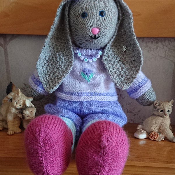 Bunny Knitting Pattern: PRIMROSE Rabbit and Handmade Shoes (PDF ...