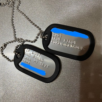 Custom Embossed Personalized Military Issue Stainless Steel Army Navy ...