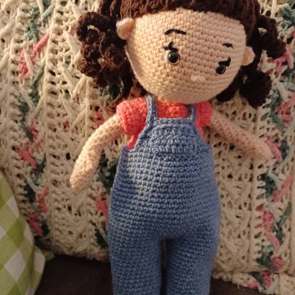 Crochet Doll With Overalls Amigurumi Patterns, First Baby Doll Crochet ...