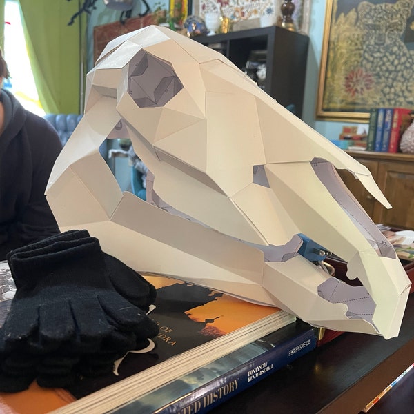 Horse Skull Mask Papercraft Template: Mari Lwyd DIY Costume (PDF ...