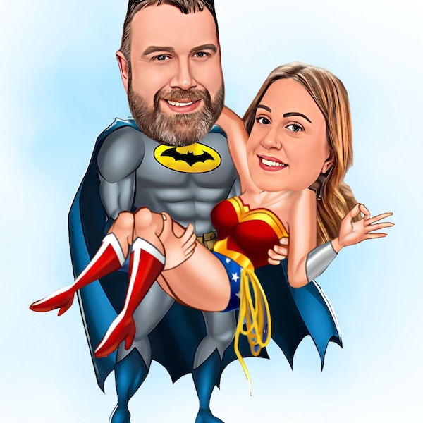 Custom Family Cartoon Portrait, Custom Family Portrait, Personalized ...