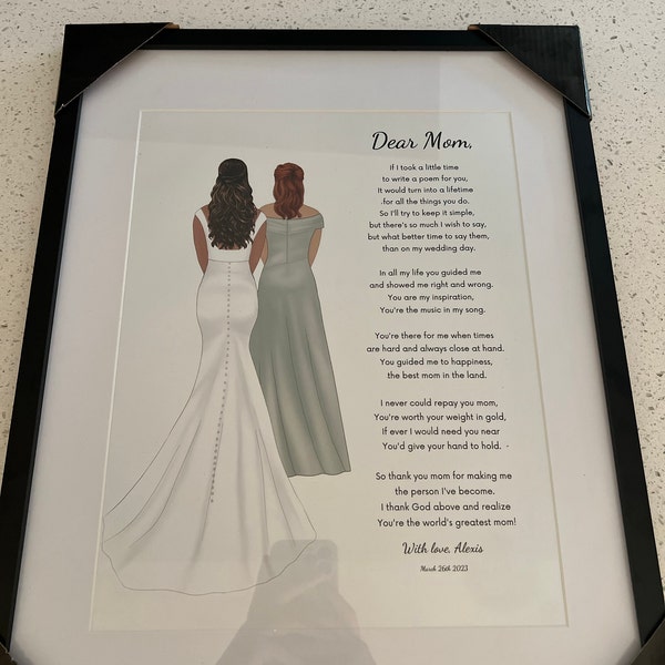 Mother of the Bride Poem From Daughter to Mom Mother of the Bride Gift ...