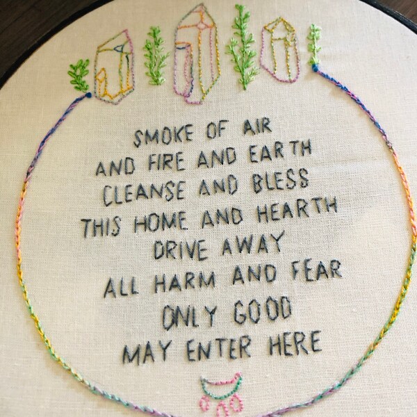 Wiccan Occult House Blessing With Crystals & Sage PDF Embroidery ...