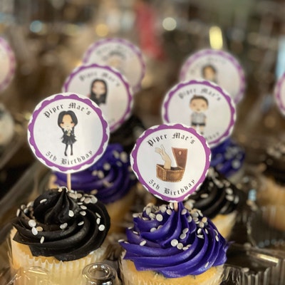 Addams Family Cupcake Toppers Inspired Addams Family Birthday - Etsy