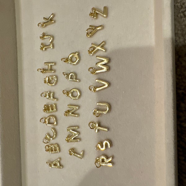 Gold Letter Charms,18k Gold Filled Letter Pendant,initial Charm ...