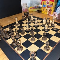 1849 Jaques Cook Type Luxury Wood Chess Pieces 4.4 King Antiqued ...