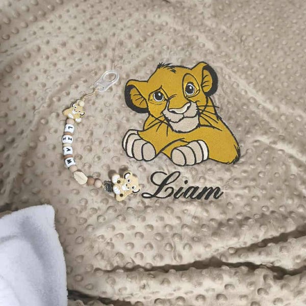 Personalized Silicone Pacifier Clip Lion SIMBA - Khaki Beige Savannah ...