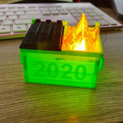 2020 Dumpster Fire Lit Ornament, 3D Printed With LED Light - Etsy