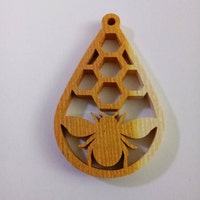 Bee Earrings Svg Dxf Png Honeycomb Earring Cut File Leather Earring ...