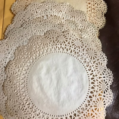 Set of 10 Six Inch Pink/light Red Tea Dyed Paper Doilies. Tea - Etsy