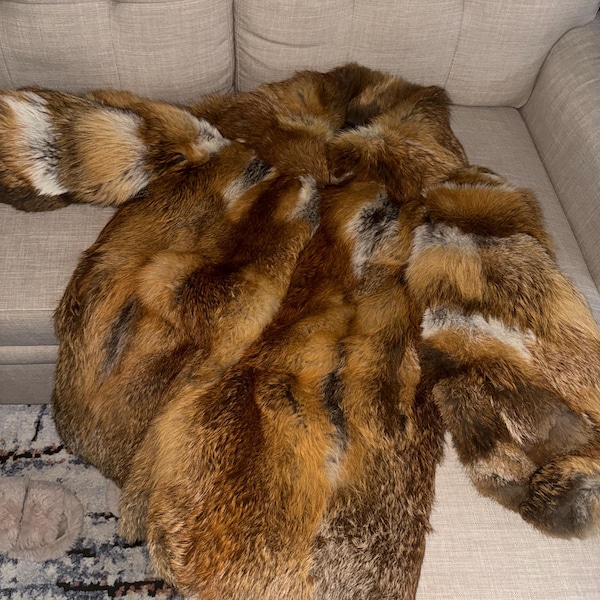 Dark Brown Mink Fur Coat Made in Pieces, XL Size, Full-length Design ...