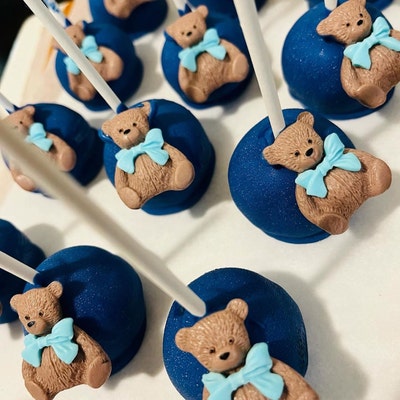 12pcs Fondant Edible Decorations, Bear With Bow Edible Treats ...