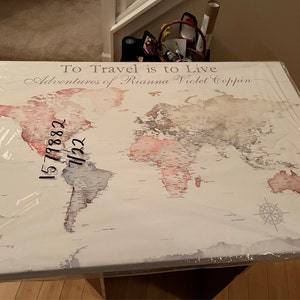 World Map Gift Personalized Text Customized Anniversary Gift - Etsy