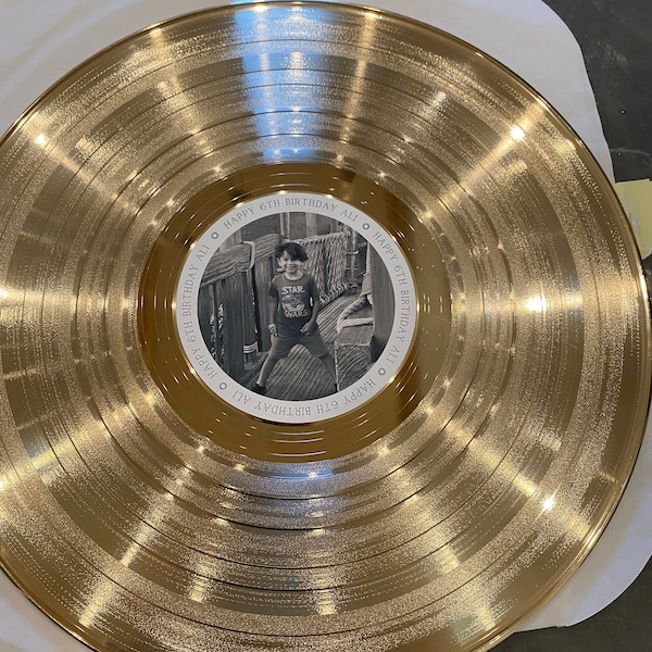 Custom Center Label With Photo for 12 Inch Vinyl Record, Bold Text ...