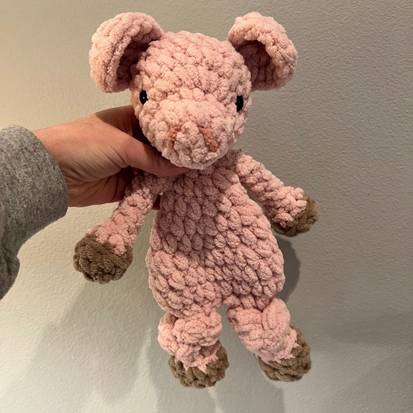 MINI Pia Pig Knotted Lovey — Crochet Pig PATTERN - Etsy