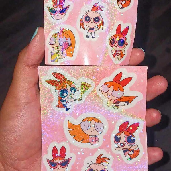 Pink Bubble Sticker, Anime Waterproof Sticker Sheet, Holographic Vinyl ...