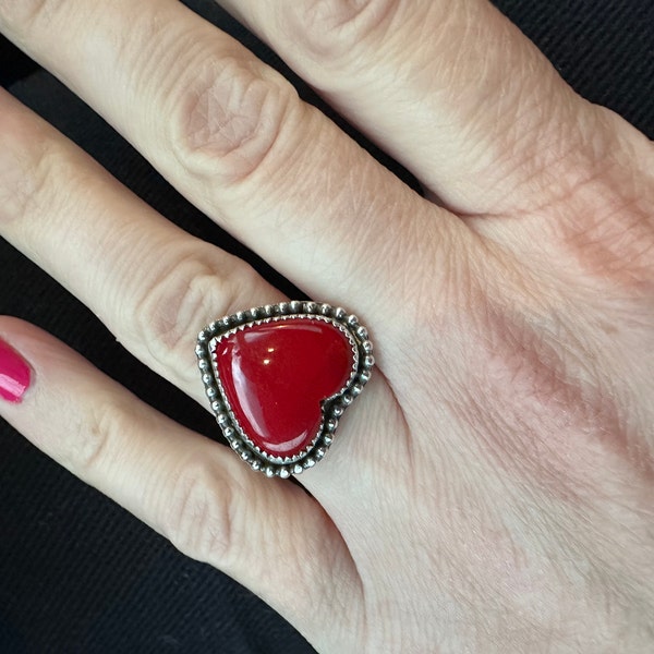 Silver Rosarita Heart Ring, Sterling Silver Heart Ring ,handmade Silver ...