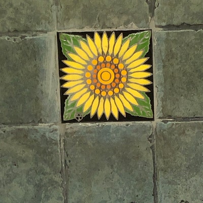 Hand Glazed Tile Arabesque Quetzal Mural - Etsy