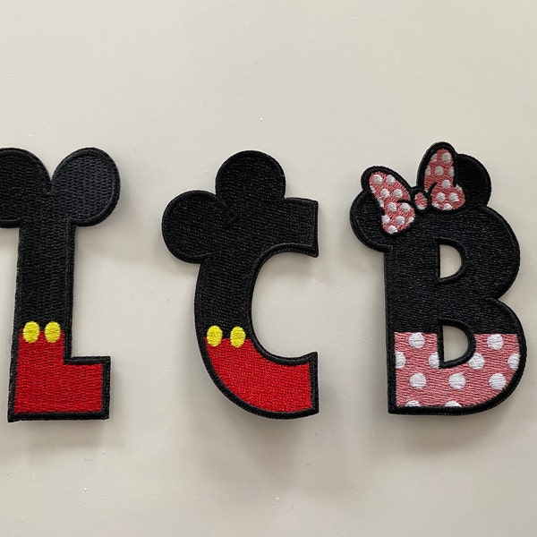 Mickey Mouse Alphabet Letter Disney Patches- Embroidered Patch / Iron ...