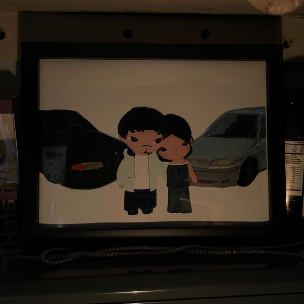Custom Hirono Couple Portrait Illustration, Personalized Couple and ...