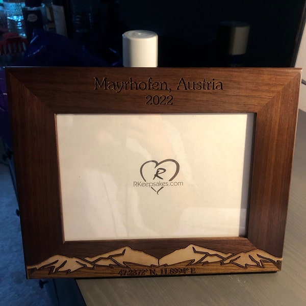 Mountains Personalized Engraved Picture Frame, Any Text - Etsy