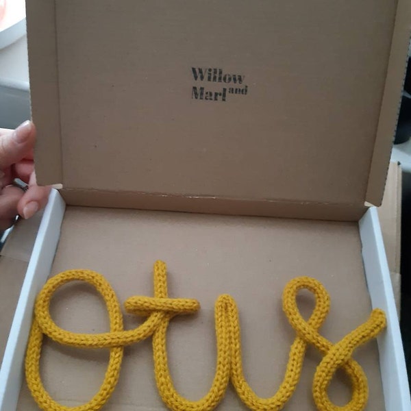 Knitted Names and Words Wool Wire Words Personalised Wall Decor Signs ...