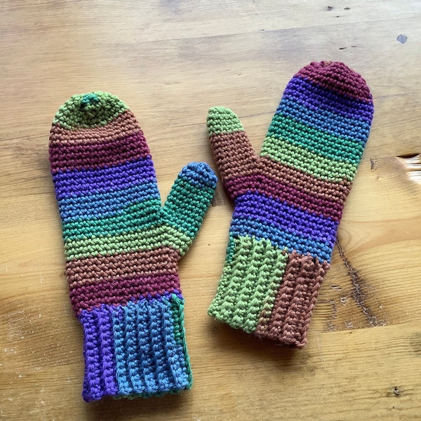 Basic Crochet Mittens, Crochet Mittens, Easy Pattern, Mitten Pattern ...