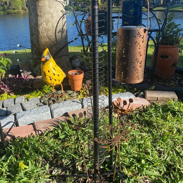 Metal Flowers Garden Decor | Sculpted Flower Stakes Set (3, 5 or 10 ...