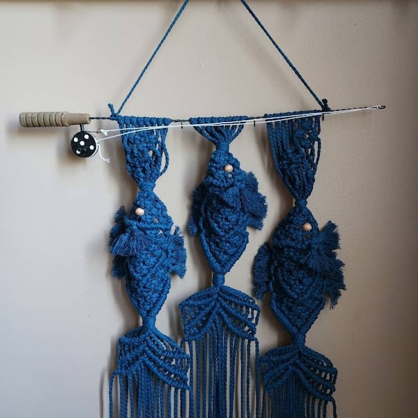 DIY Macrame Kit, Fish Macrame Wall Hanging Kit, Macrame Pattern ...